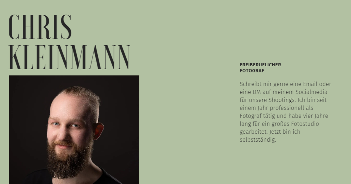 Dein Fotograf Chris Kleinmann